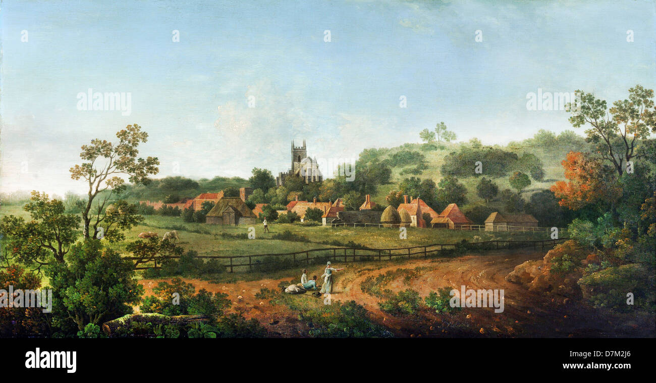 Arthur Nelson, A Distant View of Hythe Village and Church, Kent. Circa ...