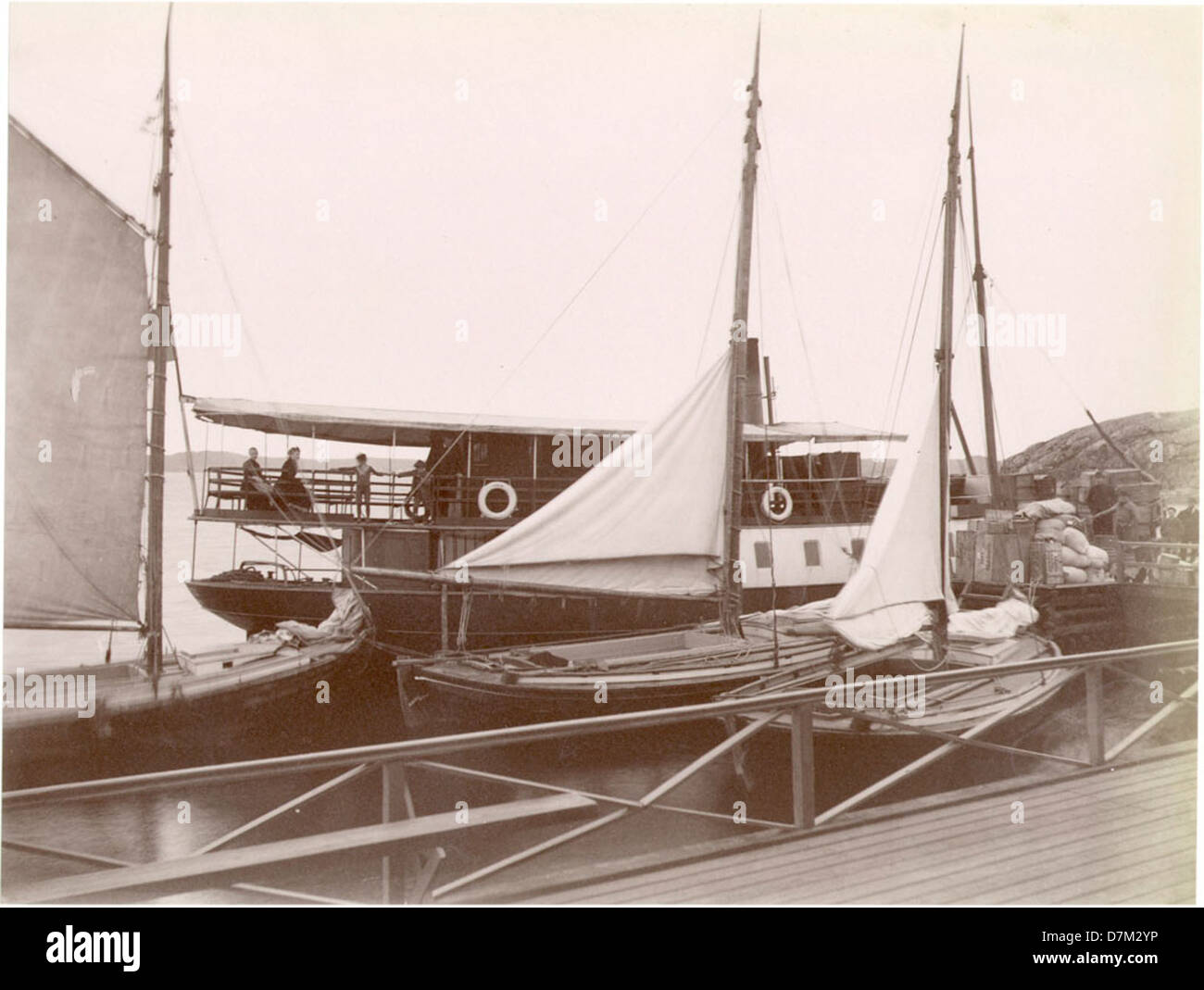 Carl Curman captured this photograph of boats in Lysekil Harbor, Sweden ...