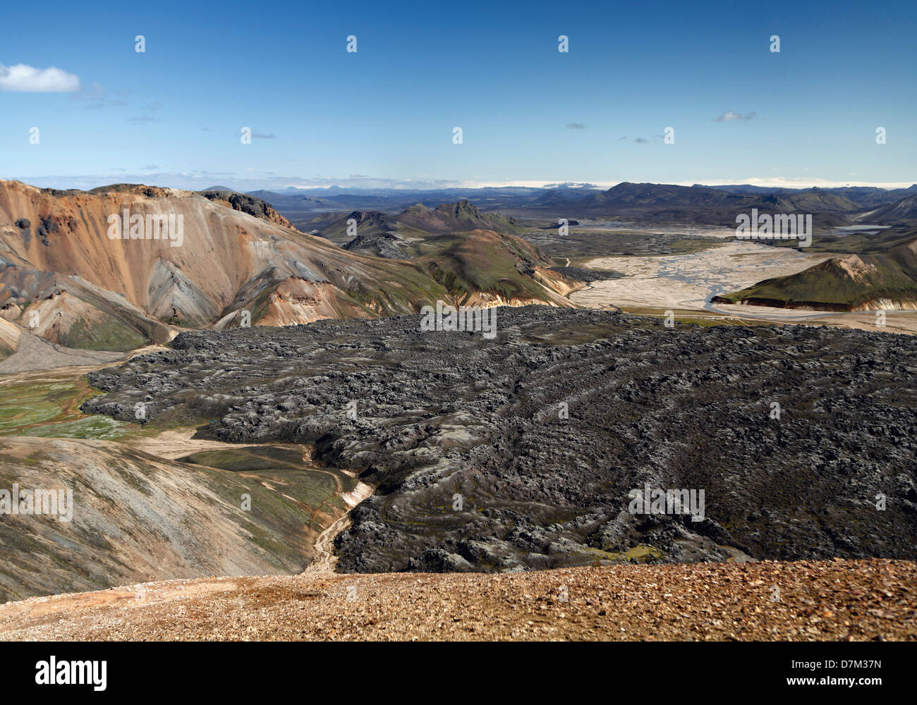 Iceland, View of Volcanic landscape Stock Photo - Alamy