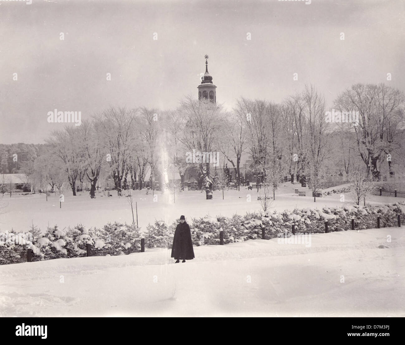 A winter scene of Solna Church in Uppland, Sweden, showcasing the ...