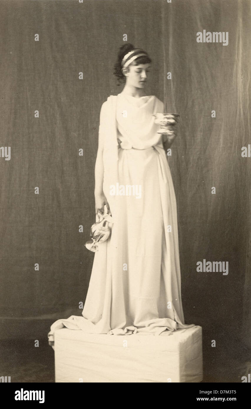 A living statue in Stockholm, Sweden, portrays a classical Greek figure ...