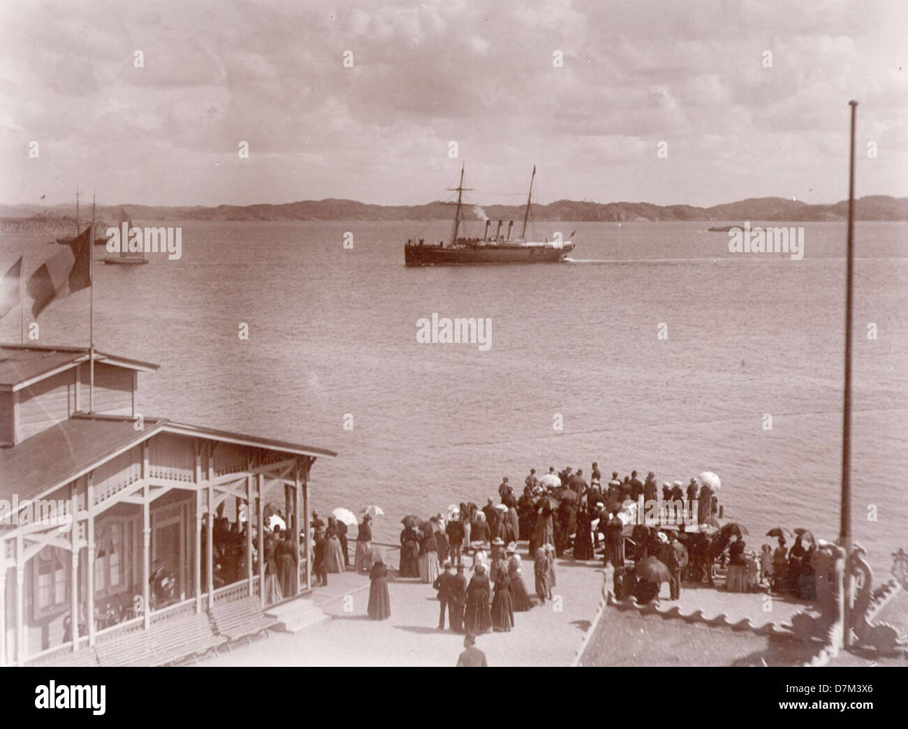 A vintage photograph depicting Lysekil, Sweden, with the Carls Curman ...