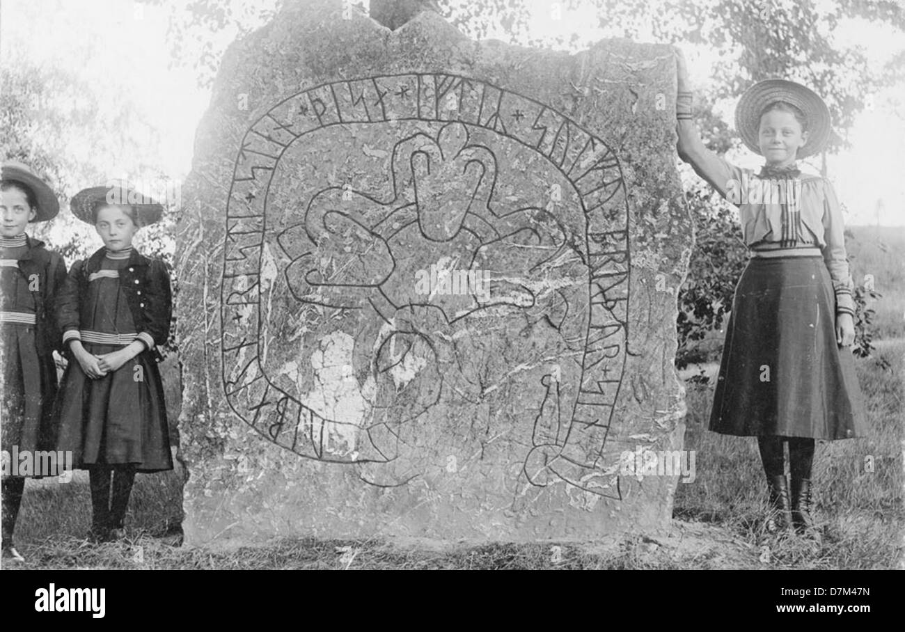 The rune stone from Herrstaberg in Östergötland, Sweden, is an ...