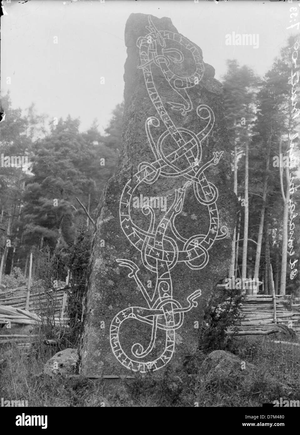 This rune stone from Näsby Odensala in Uppland, Sweden, is an ancient ...