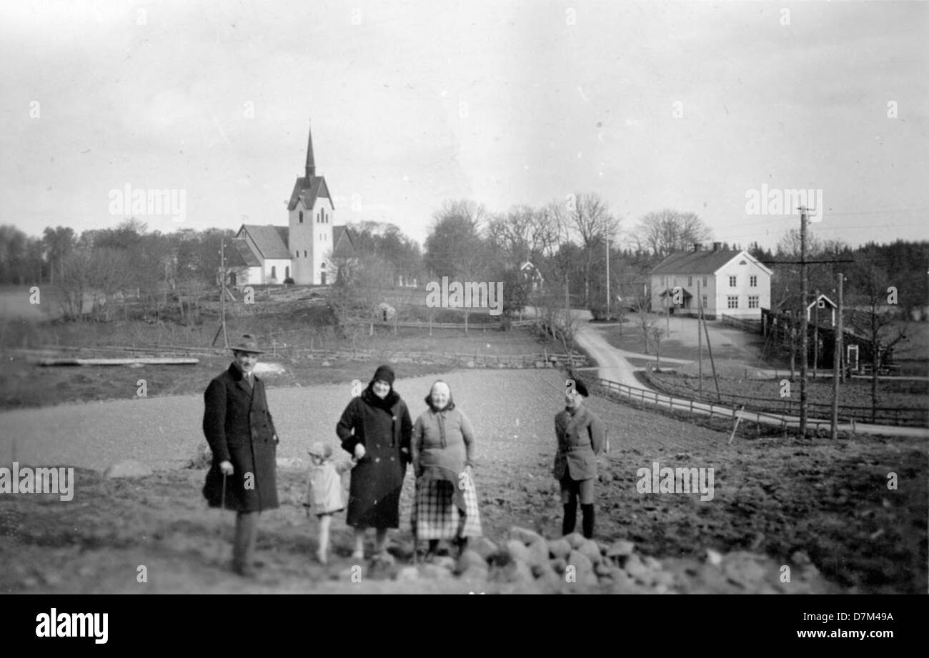 This albumen print from the 1920s shows Järsnäs Church in Småland ...