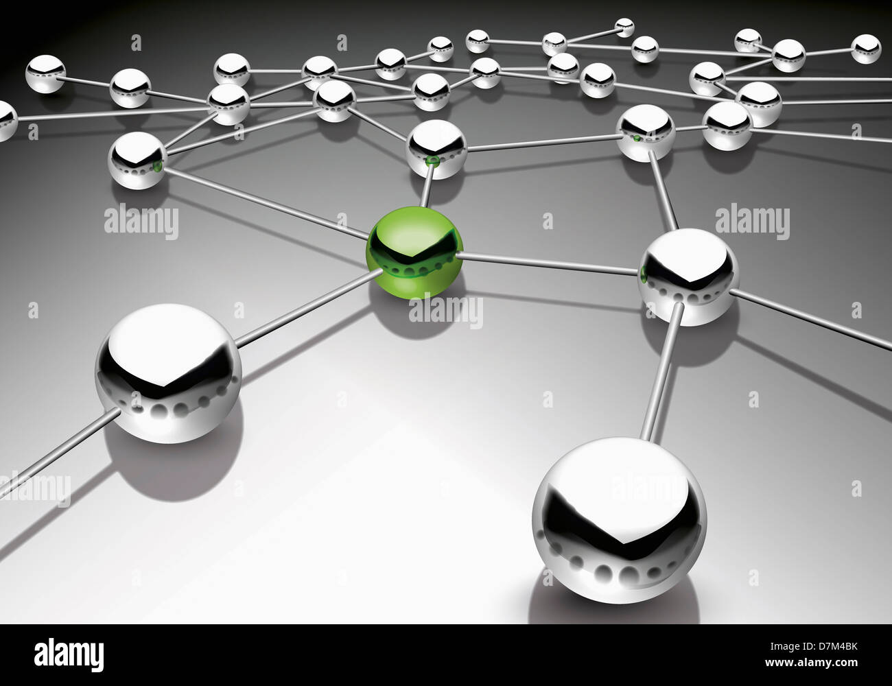 Close up of metal balls connected together Stock Photo - Alamy