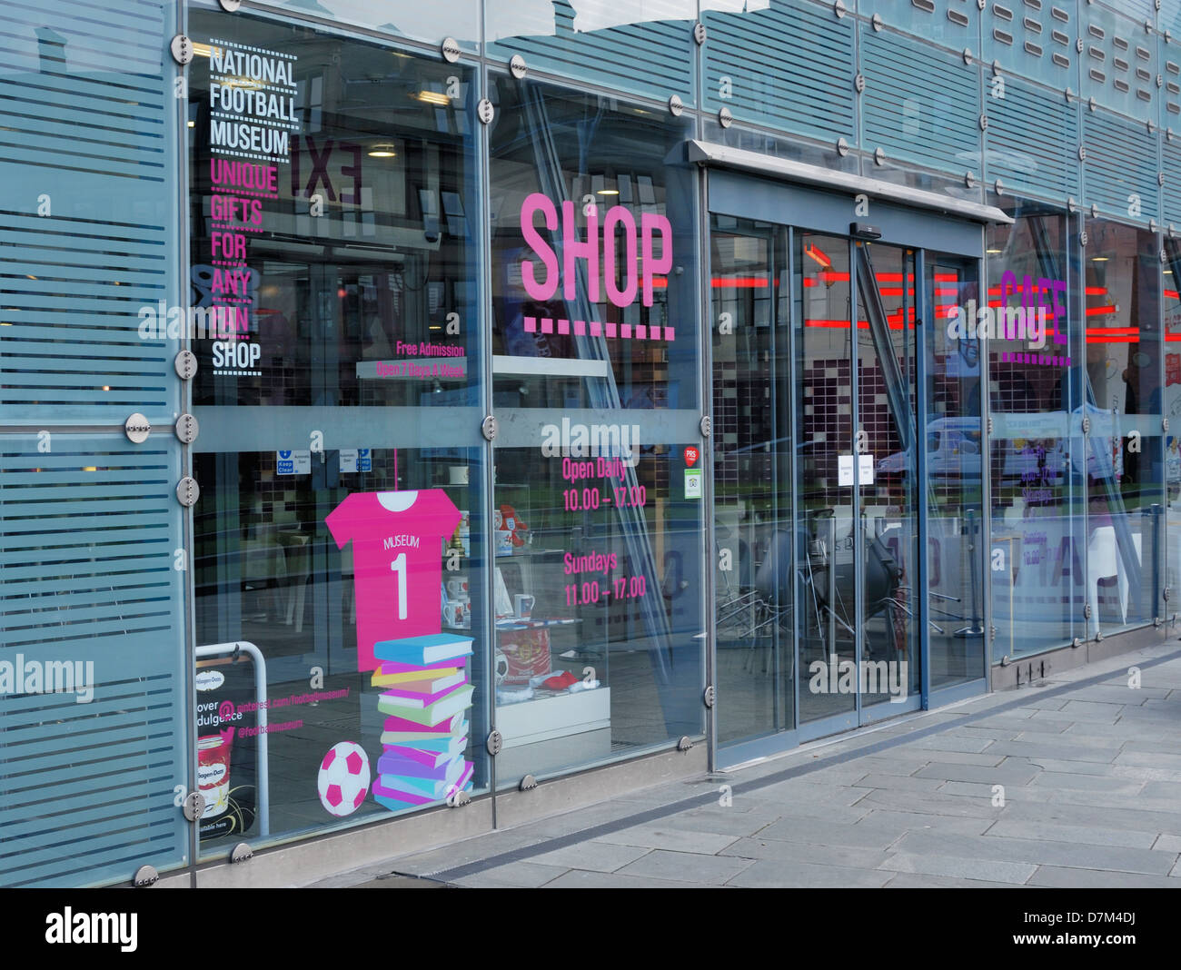 National Football Museum shop in the Urbis Building, Manchester Stock ...