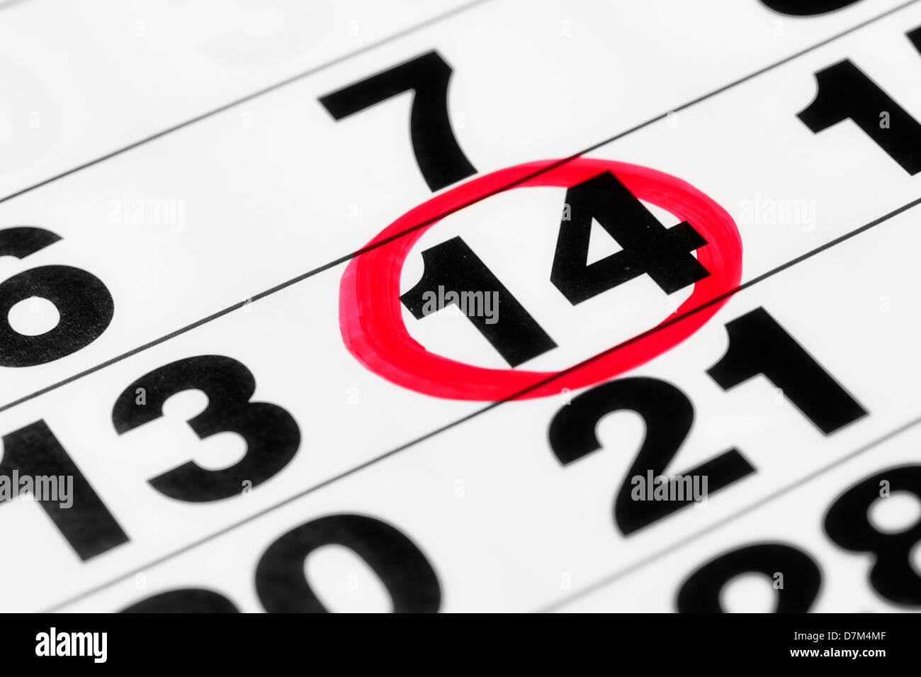 Date on the calendar in red marker Stock Photo - Alamy