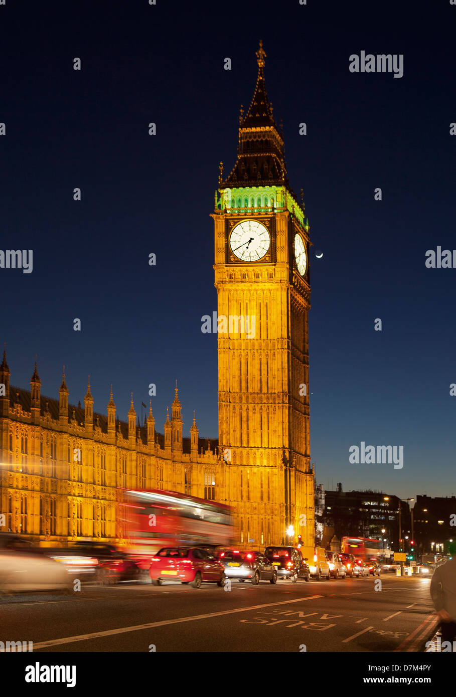 United Kingdom, London, View of clock tower at Westminster Stock Photo ...