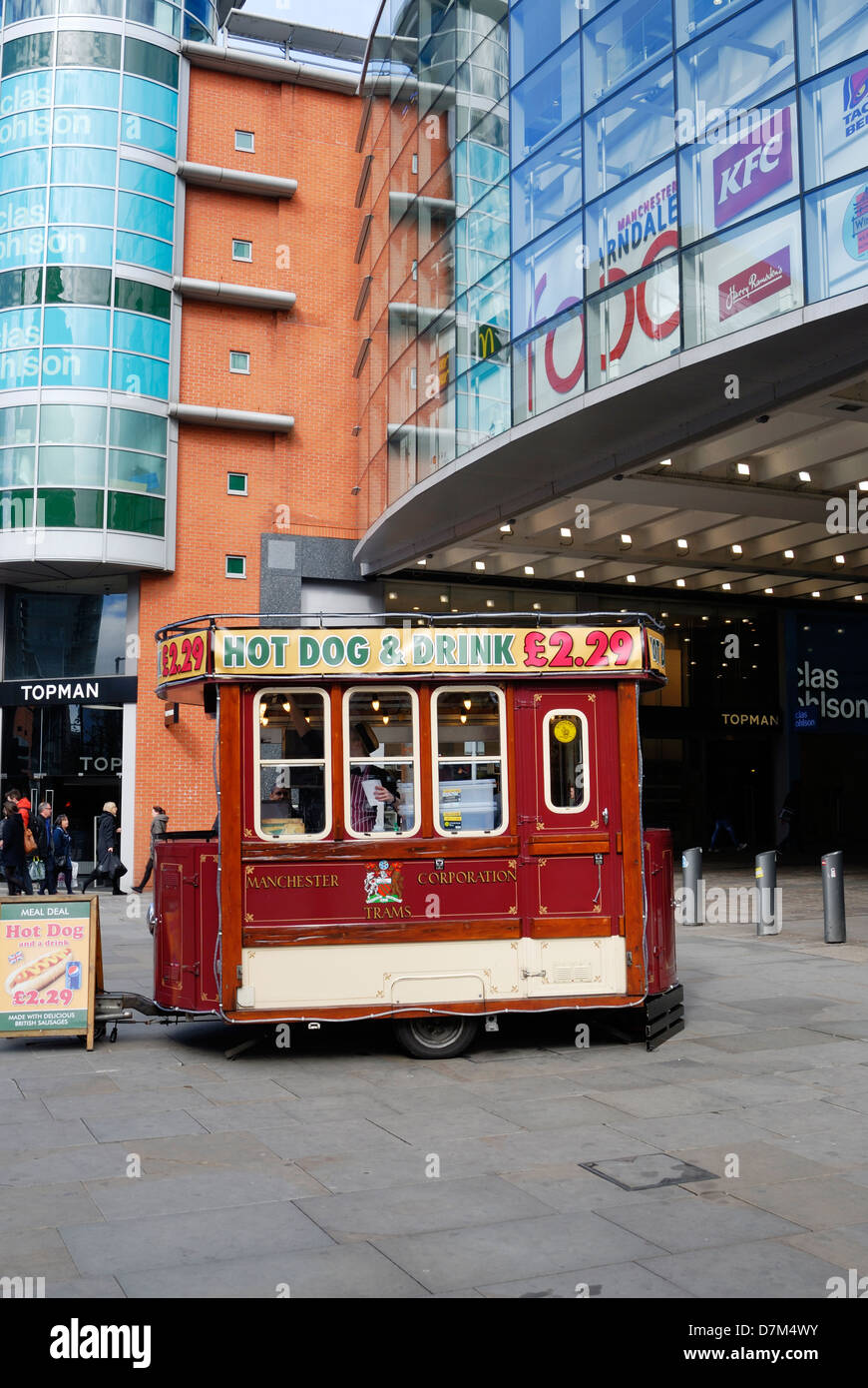 Fast food snack van in Market Street, Manchester Stock Photo - Alamy