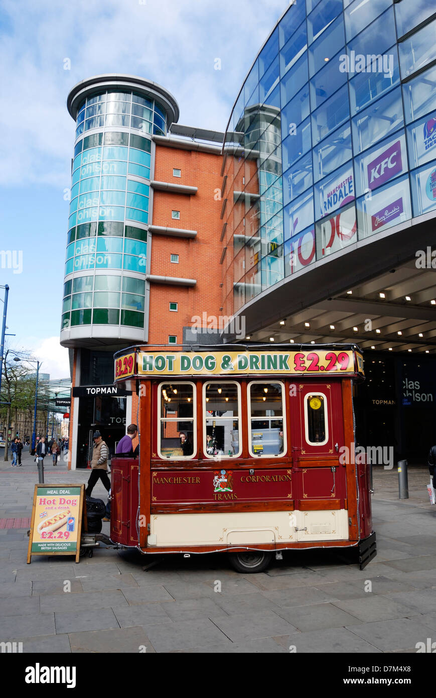 Fast food snack van in Market Street, Manchester Stock Photo - Alamy
