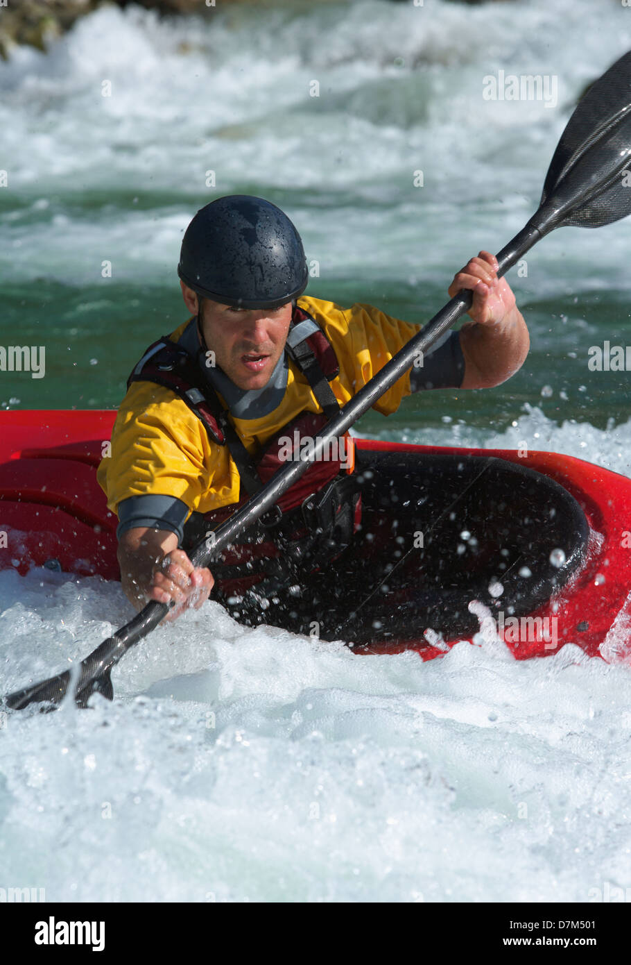 Germany, Man rowing canoe Stock Photo - Alamy