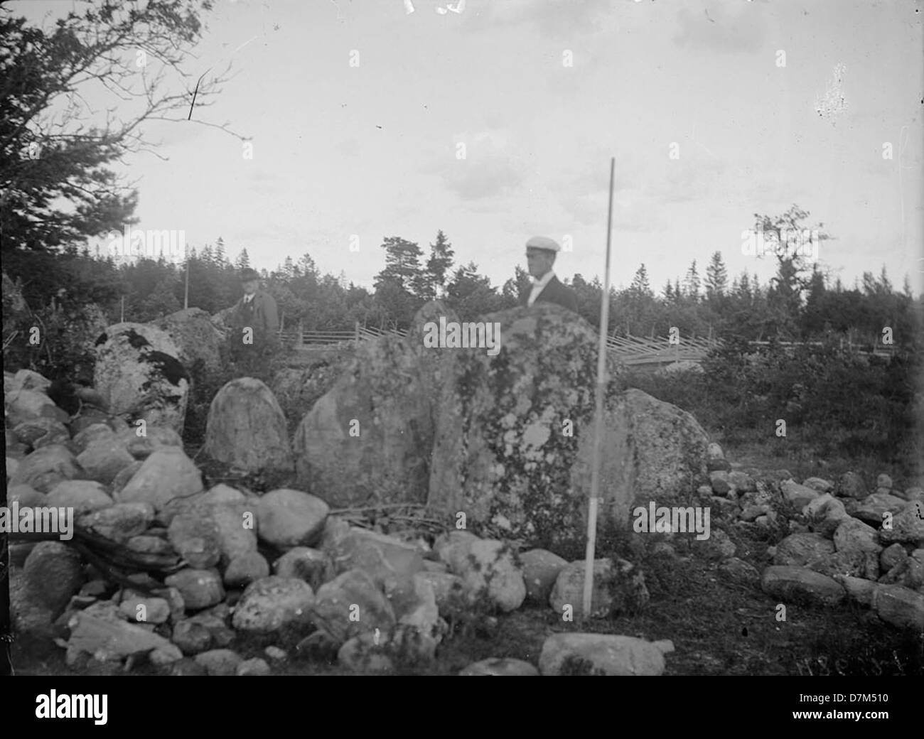 A stone ship located in Ollajvs, Alskog, Gotland, Sweden, is captured ...