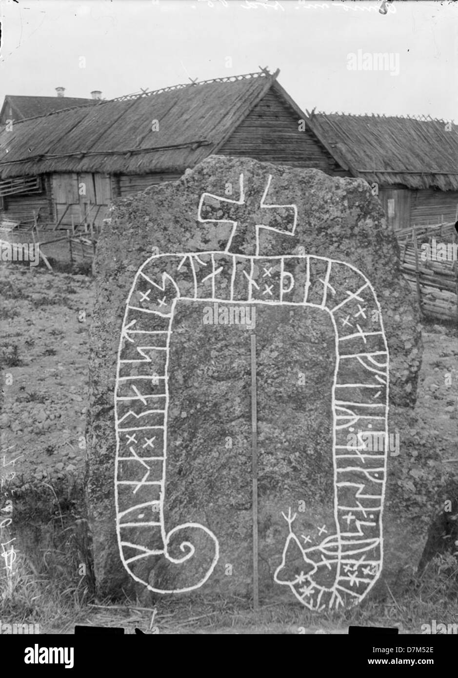 This rune stone, located in Jursta, Södermanland, Sweden, is cataloged by the Swedish National ...