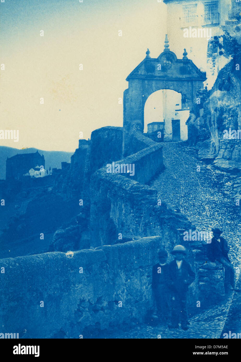 A historic view of Ronda, Spain, in the Andalusia region, known for its ...