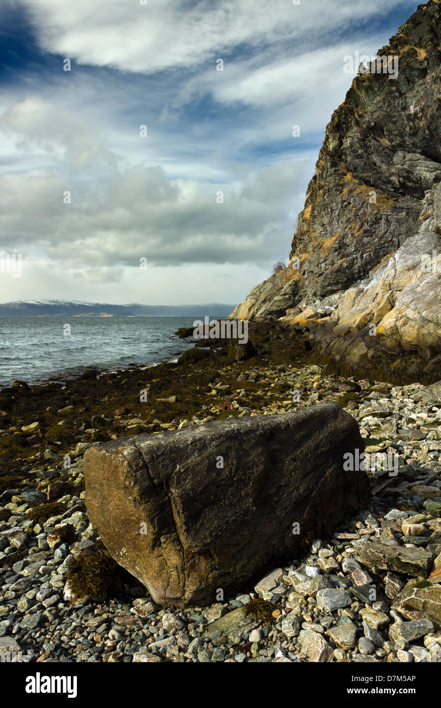 Big rock on the beach of Korsvika, Lade, Trondheim Stock Photo - Alamy