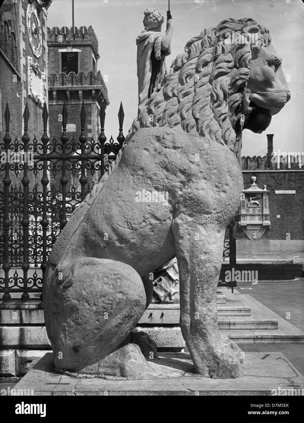 The Piraeus Lion, a marble statue from ancient Greece, stands in Venice ...