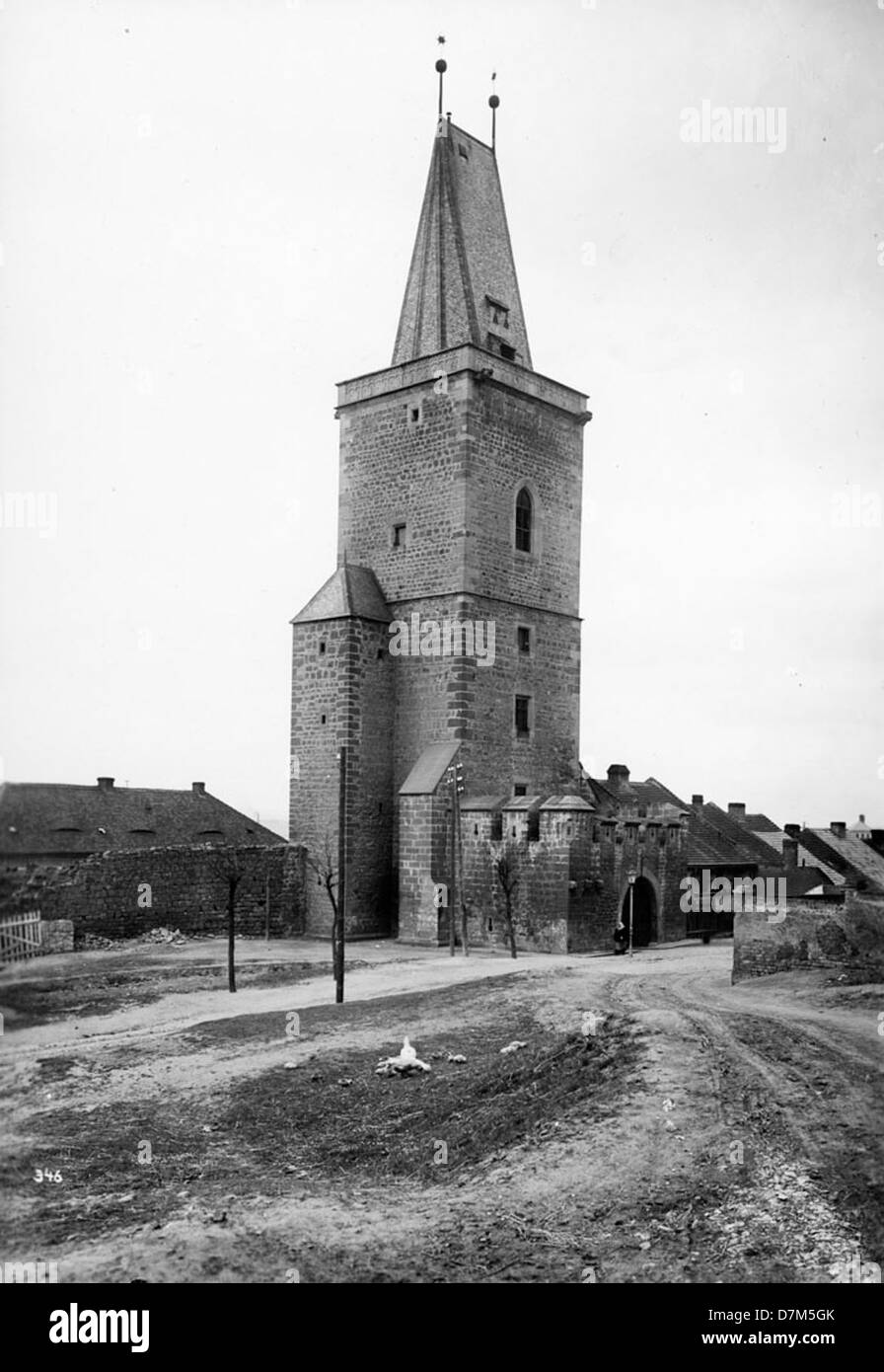 This photograph captures the High Gate in Rakovnik, Bohemia (Czech ...
