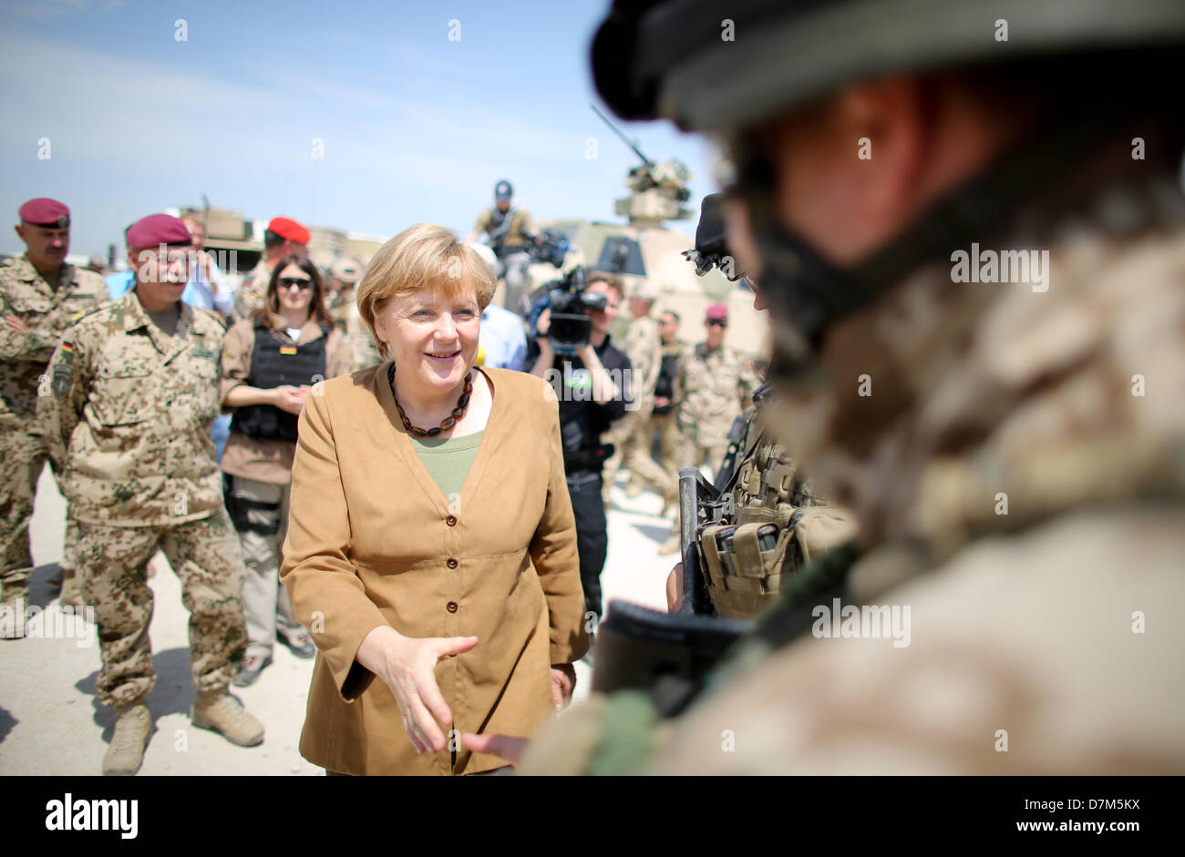 German Chancellor Angela Merkel visits soldiers of German Armed Forces ...