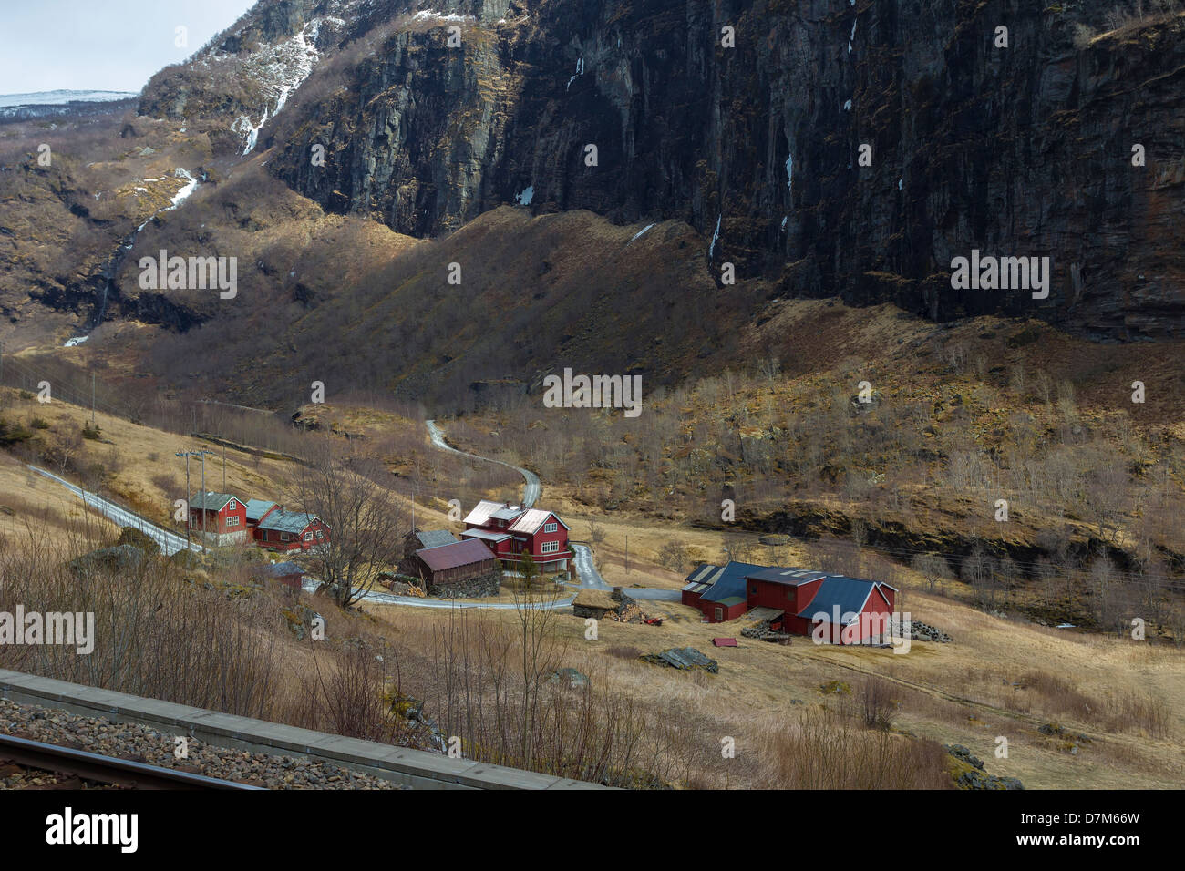 Flam railway up in the mountains. Flam Norway Stock Photo - Alamy