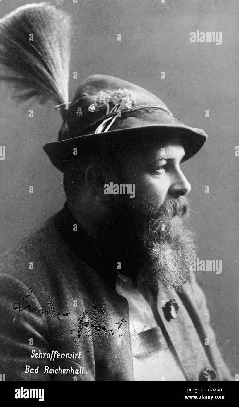 This portrait from the 1930s shows a man from Bad Reichenhall, Bayern ...