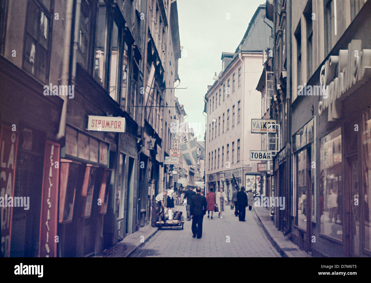 A street scene in Stockholm, located in Uppland, Sweden, captures the ...