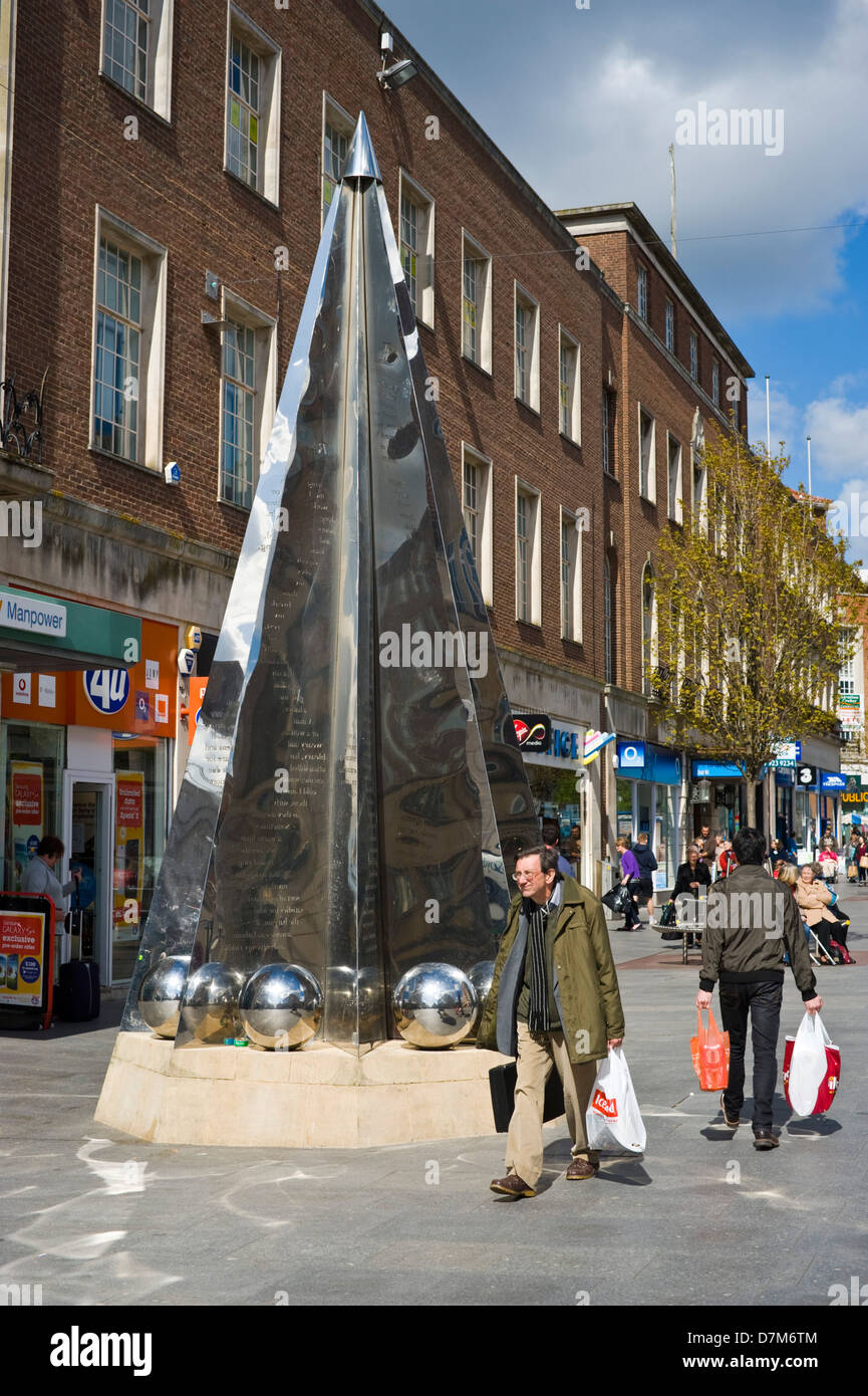 Shoppers on busy high street in Exeter Devon England UK Stock Photo - Alamy