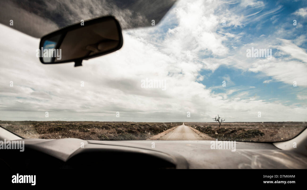 Portugal, View of road through car windscreen Stock Photo - Alamy