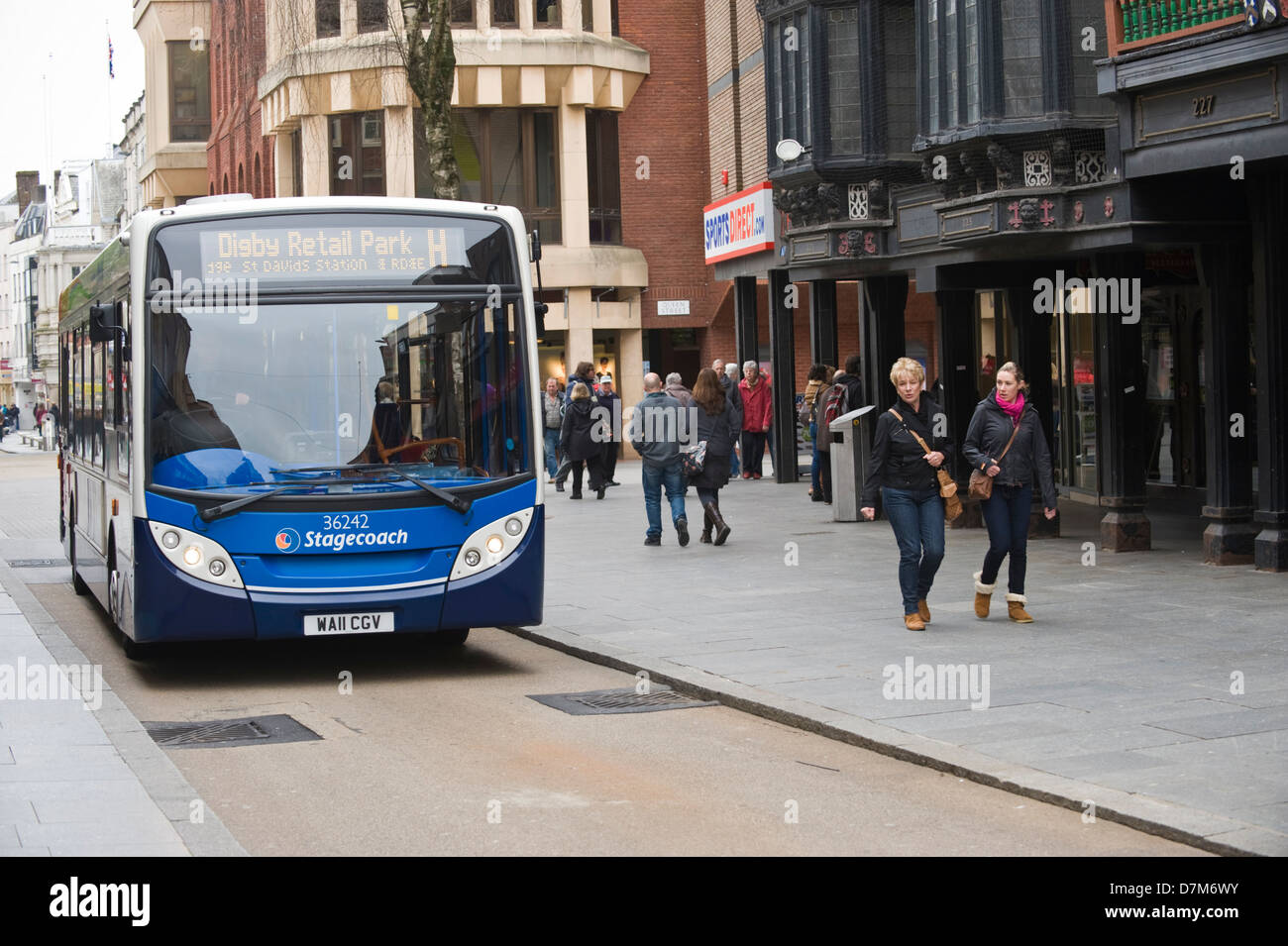 Shoppers on busy high street in Exeter Devon England UK Stock Photo - Alamy
