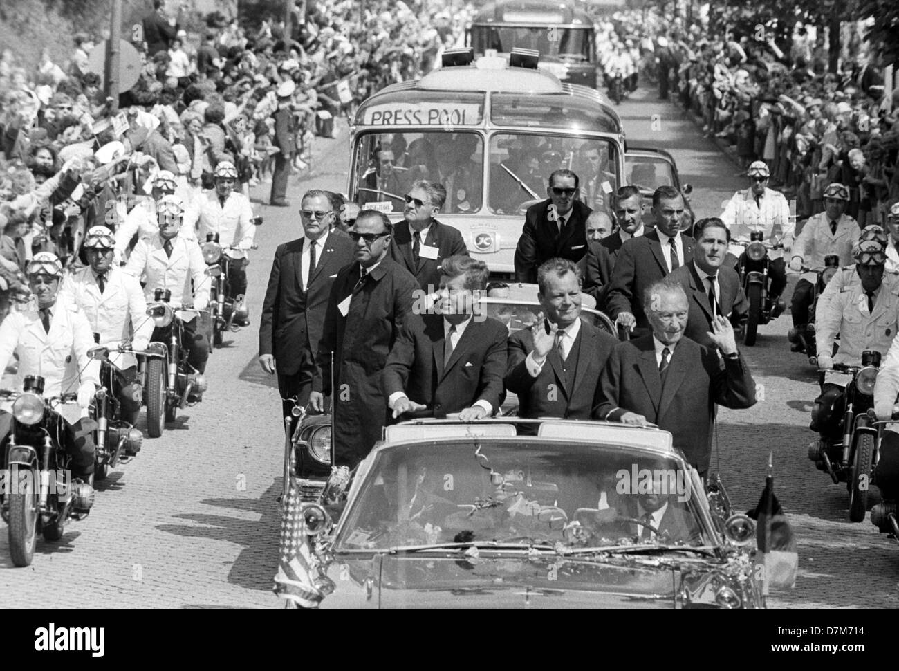 US president John F. Kennedy on 26 June 1963 in Berlin in the open ...