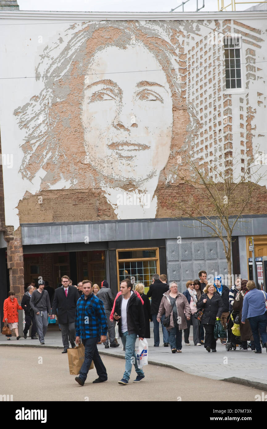 Hacked off render creating graffiti artwork on busy high street in ...