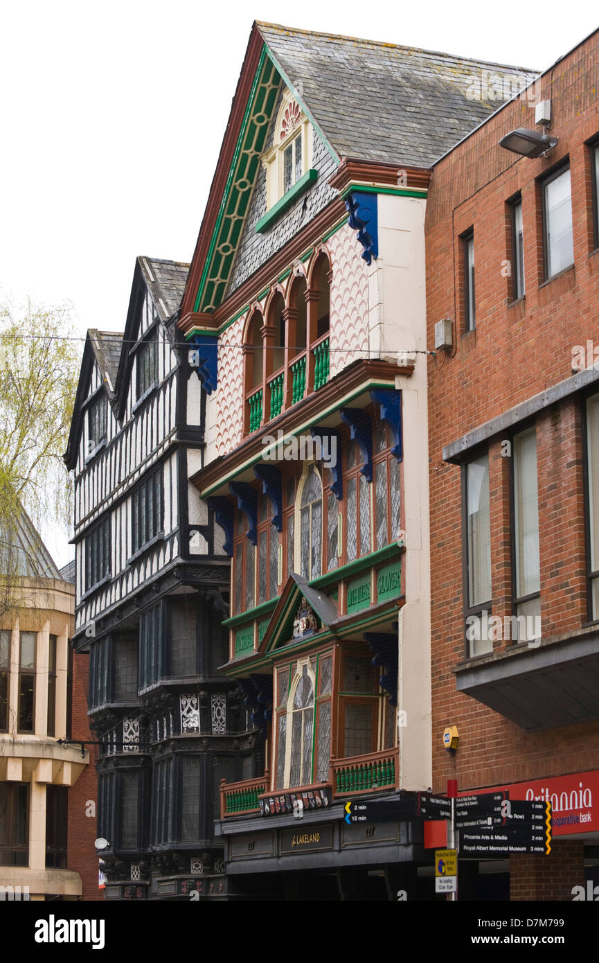 Ornate facade of heritage properties on high street in city centre of ...