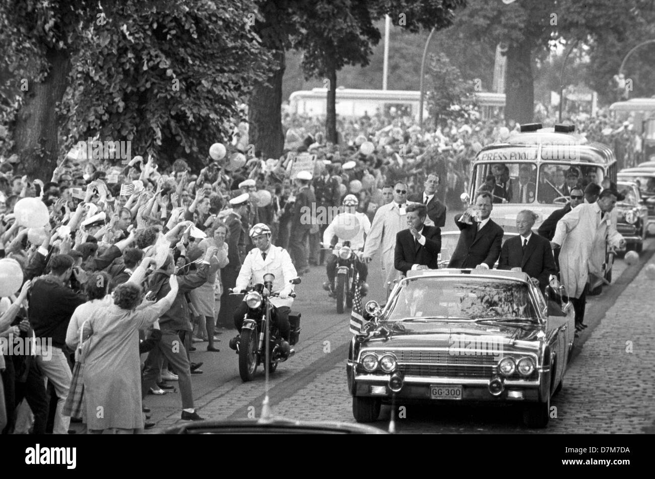 US president John F. Kennedy on 26 June 1963 in Berlin in the open ...