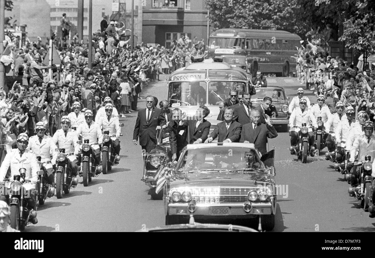 US president John F. Kennedy on 26 June 1963 in Berlin in the open ...