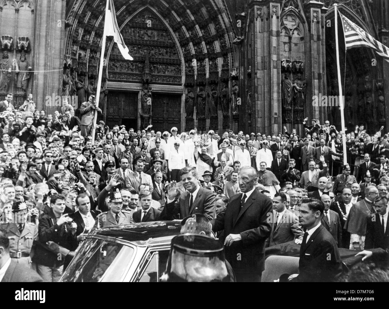 Waving us flags Black and White Stock Photos & Images - Alamy
