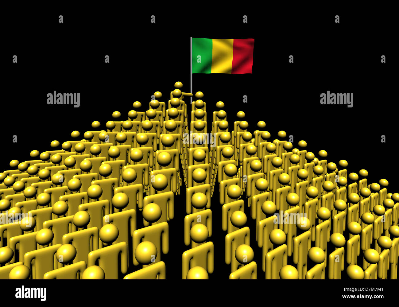 Pyramid of abstract people with Mali flag illustration Stock Photo - Alamy