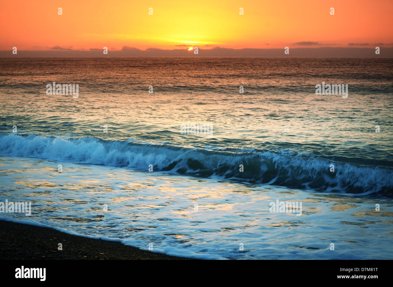Magic mystic sunset at seascape Stock Photo - Alamy