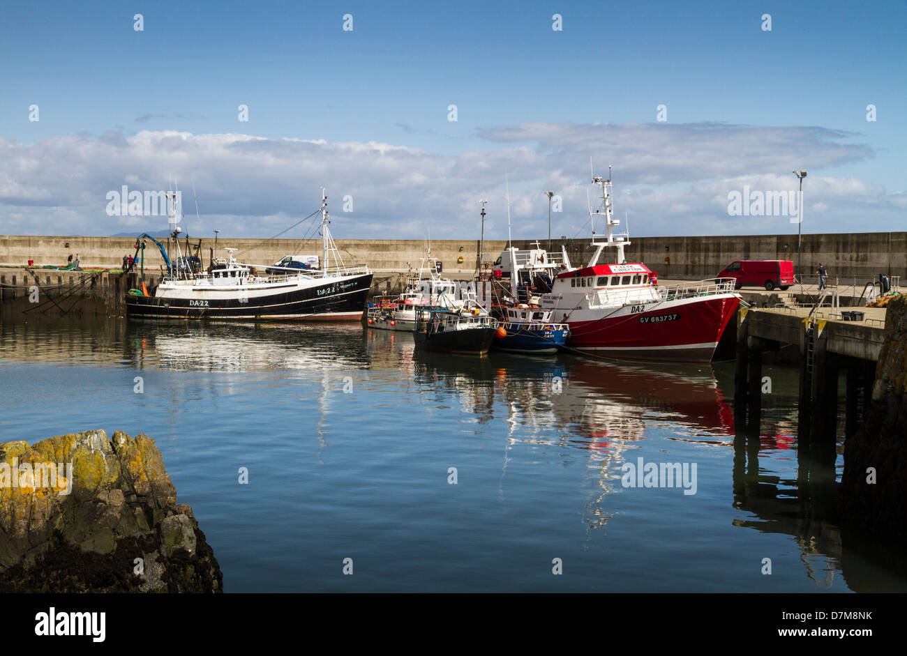 Boats in dock at the harbour at Clogherhead, Ireland Stock Photo - Alamy