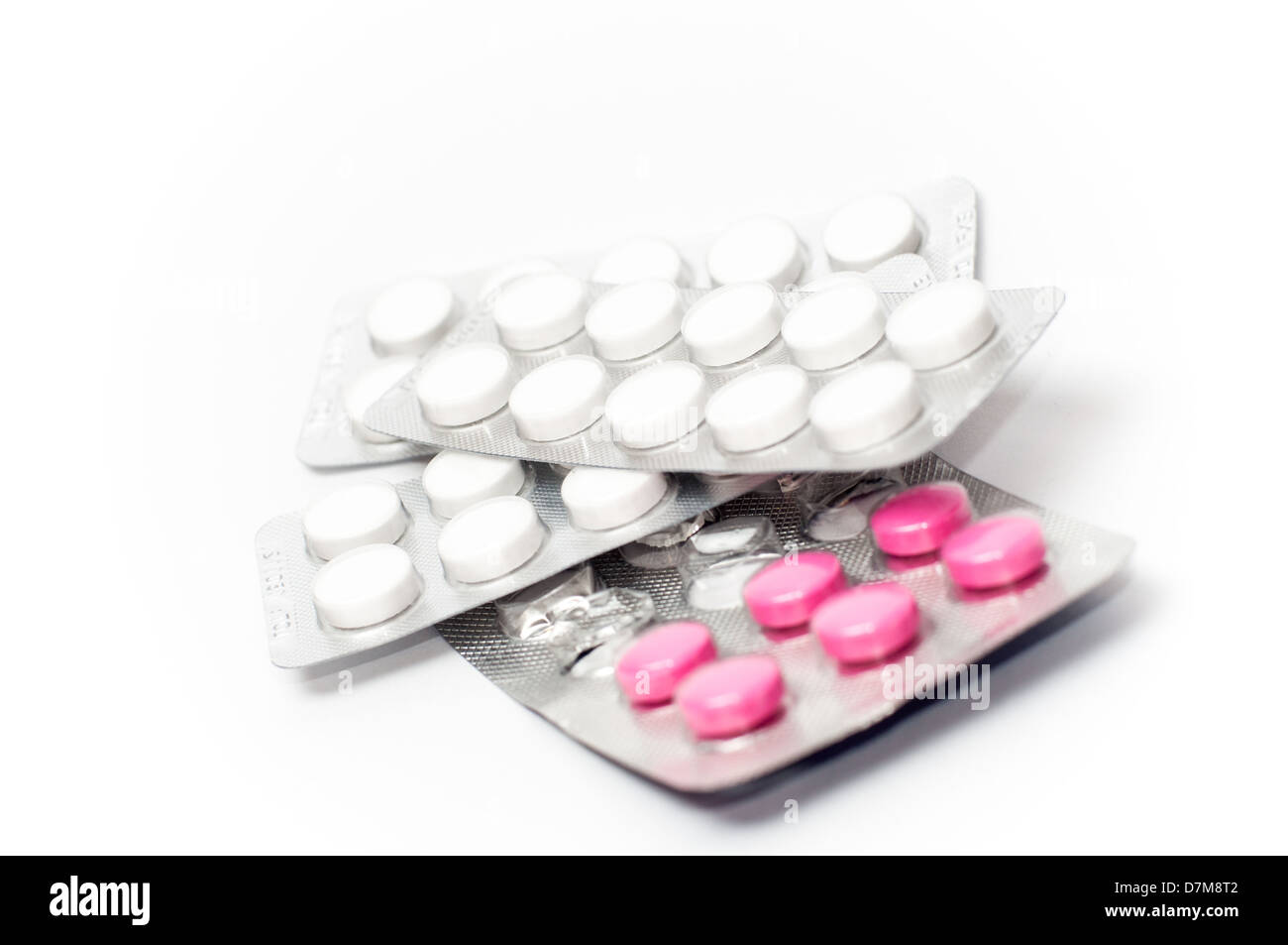 tablets for headache on the white background Stock Photo - Alamy