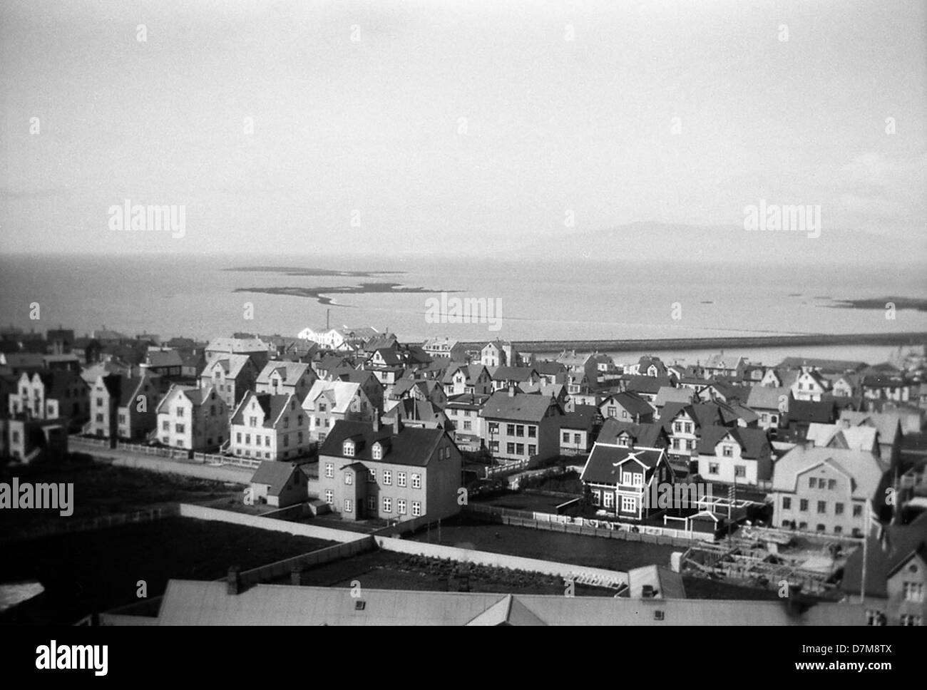 A historic photograph of Reykjavik, Iceland, showcasing the city’s ...