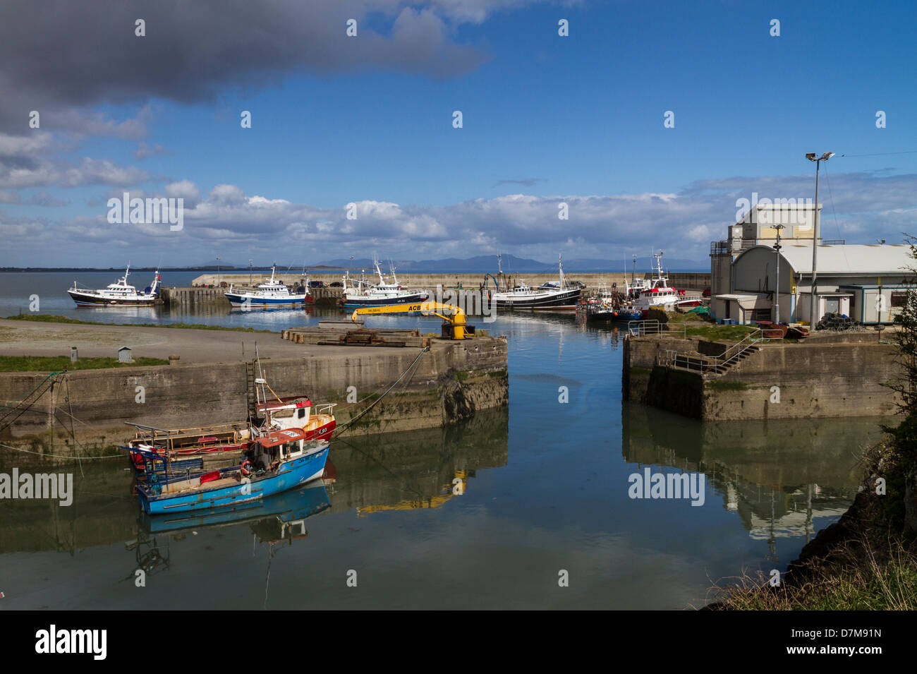 Boats in dock at the harbour at Clogherhead, Ireland Stock Photo - Alamy