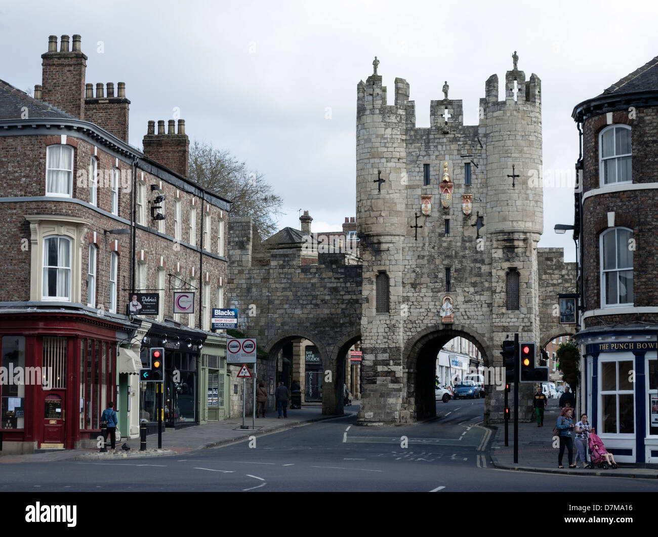 Looking towards York city centre at Micklegate Bar Stock Photo - Alamy