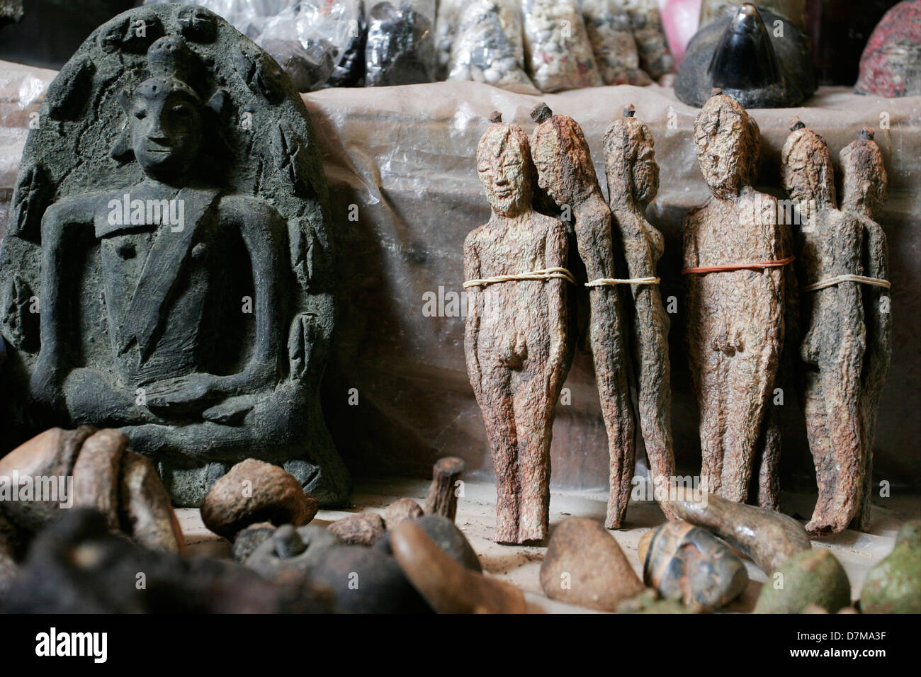 Herbal medicine and talismans for sale in a Hmong Market in Vientiane ...