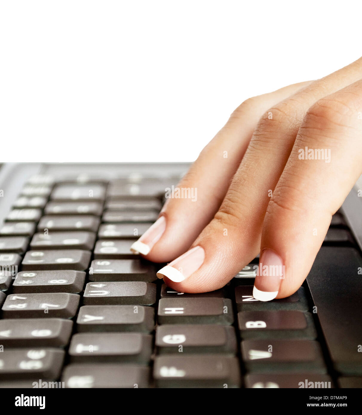 Close up women hand type hi-res stock photography and images - Alamy