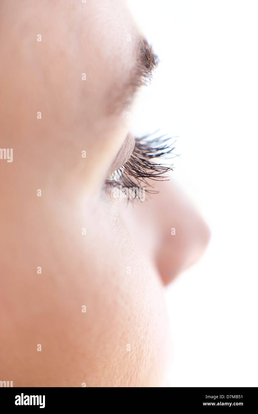 Woman's eye in profile Stock Photo - Alamy