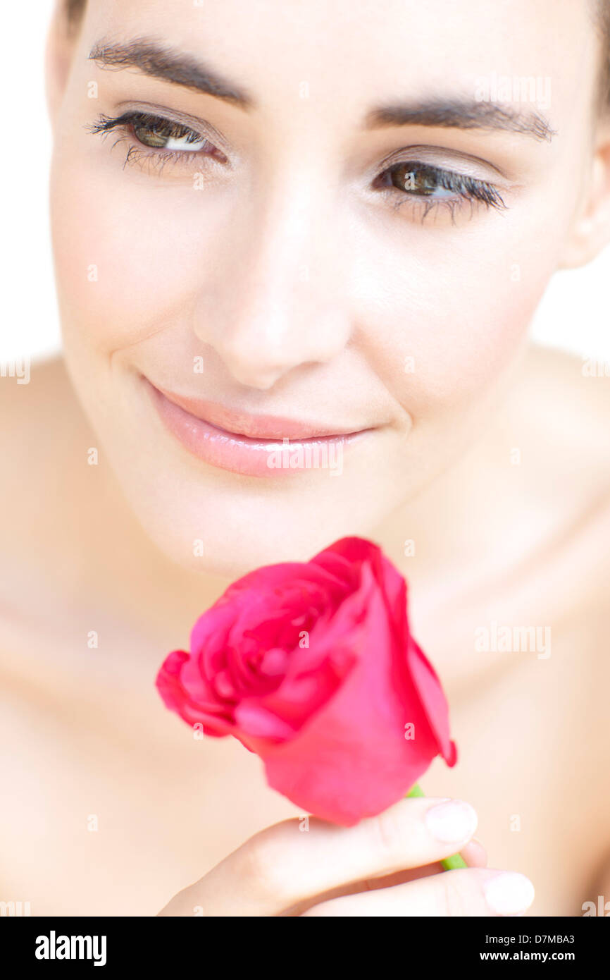 Woman with rose Stock Photo - Alamy