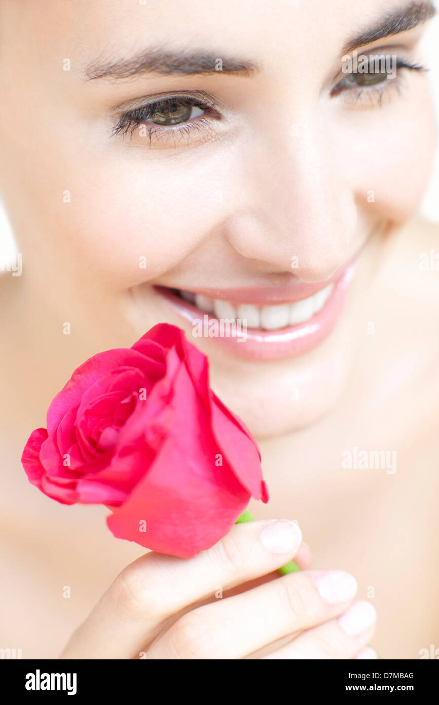 Woman with rose Stock Photo - Alamy