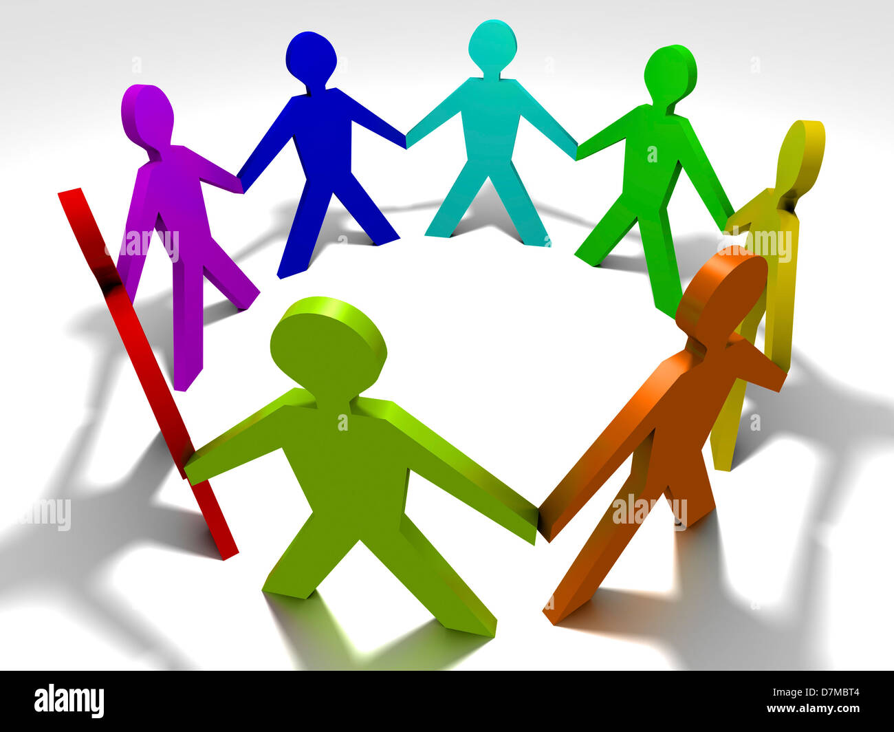 Circle of paper chain people, artwork Stock Photo - Alamy
