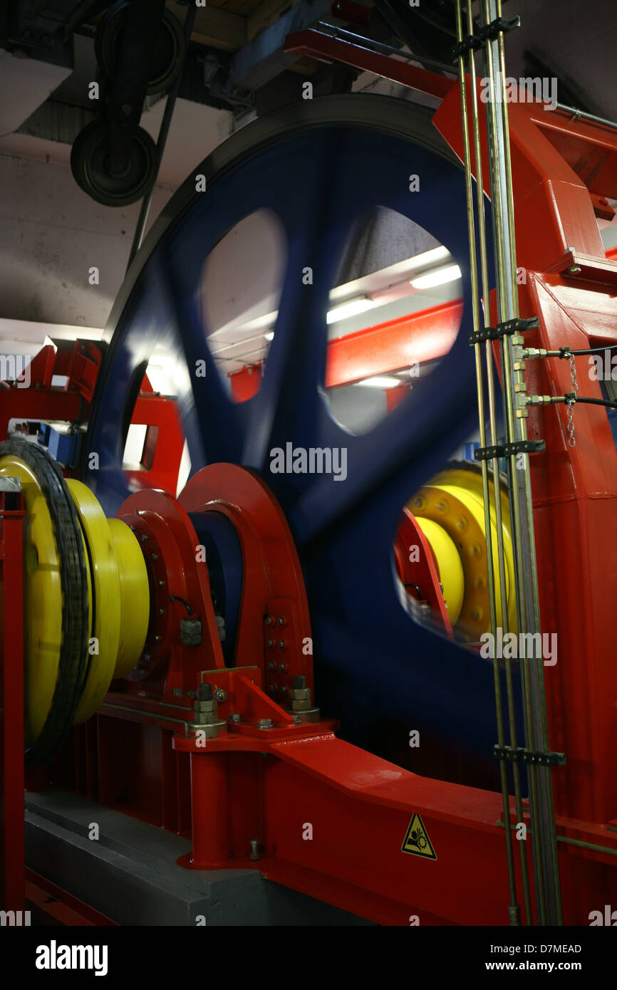 Cable car winding gear in Val d'Isere Savoie France Stock Photo - Alamy