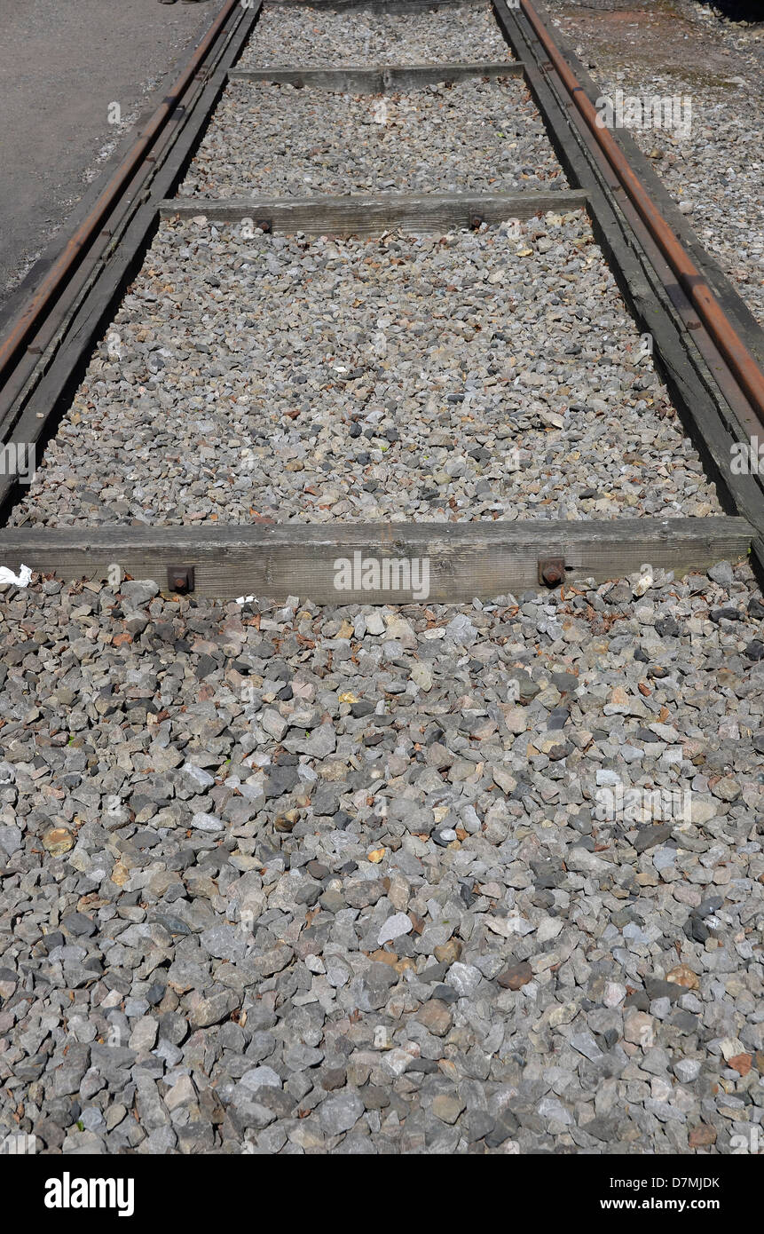 Detail of Brunel's broad gauge track construction known as 'baulk road ...